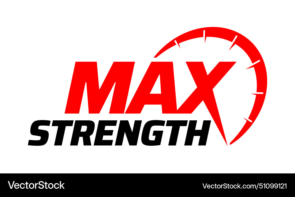 Maximum strength logo icon badge Royalty Free Vector Image