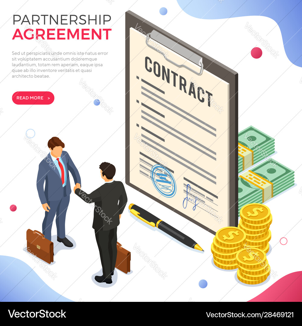 Partnership handshake business mans b2b Royalty Free Vector