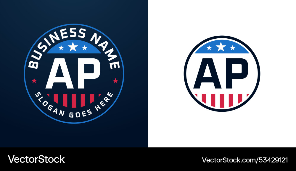 Patriotic ap logo design letter ap logo with Vector Image