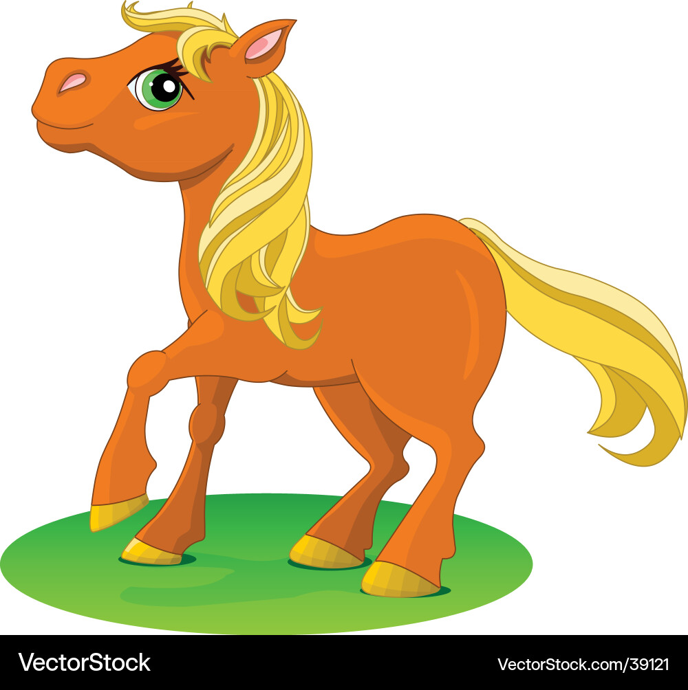 Pony red Royalty Free Vector Image - VectorStock