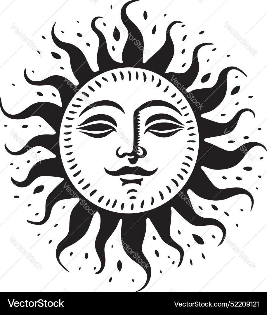 Radiant rejoicing hand drawn cartoon black icon Vector Image