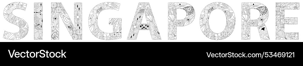 Singapore Word Vector Images (over 150)