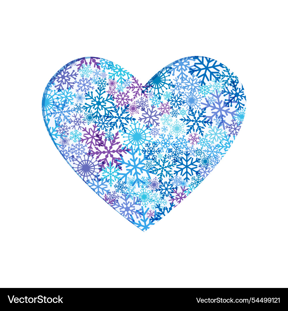 Snow heart Royalty Free Vector Image - VectorStock