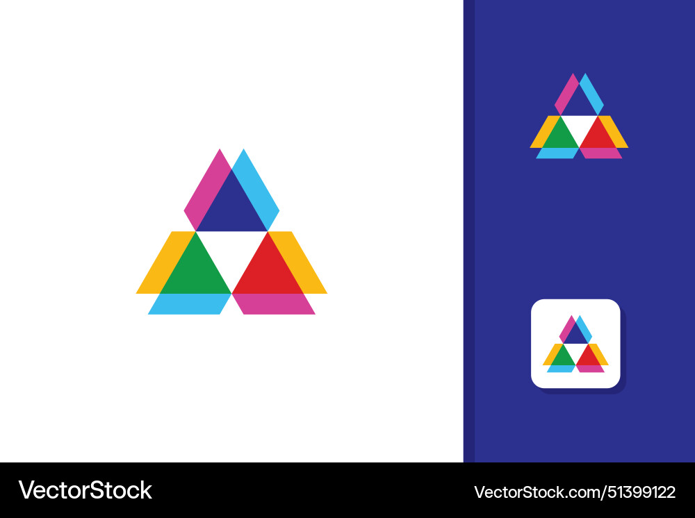 Abstract triangle logo design template Royalty Free Vector