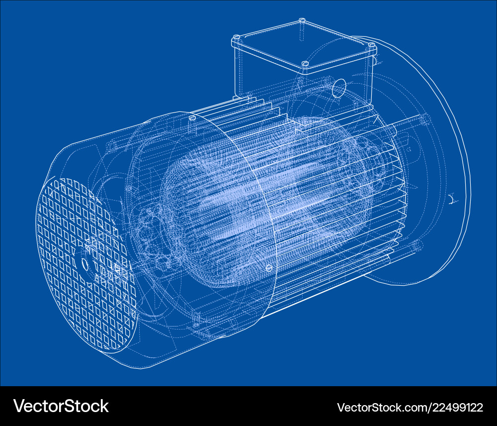 Electric motor sketch Royalty Free Vector Image