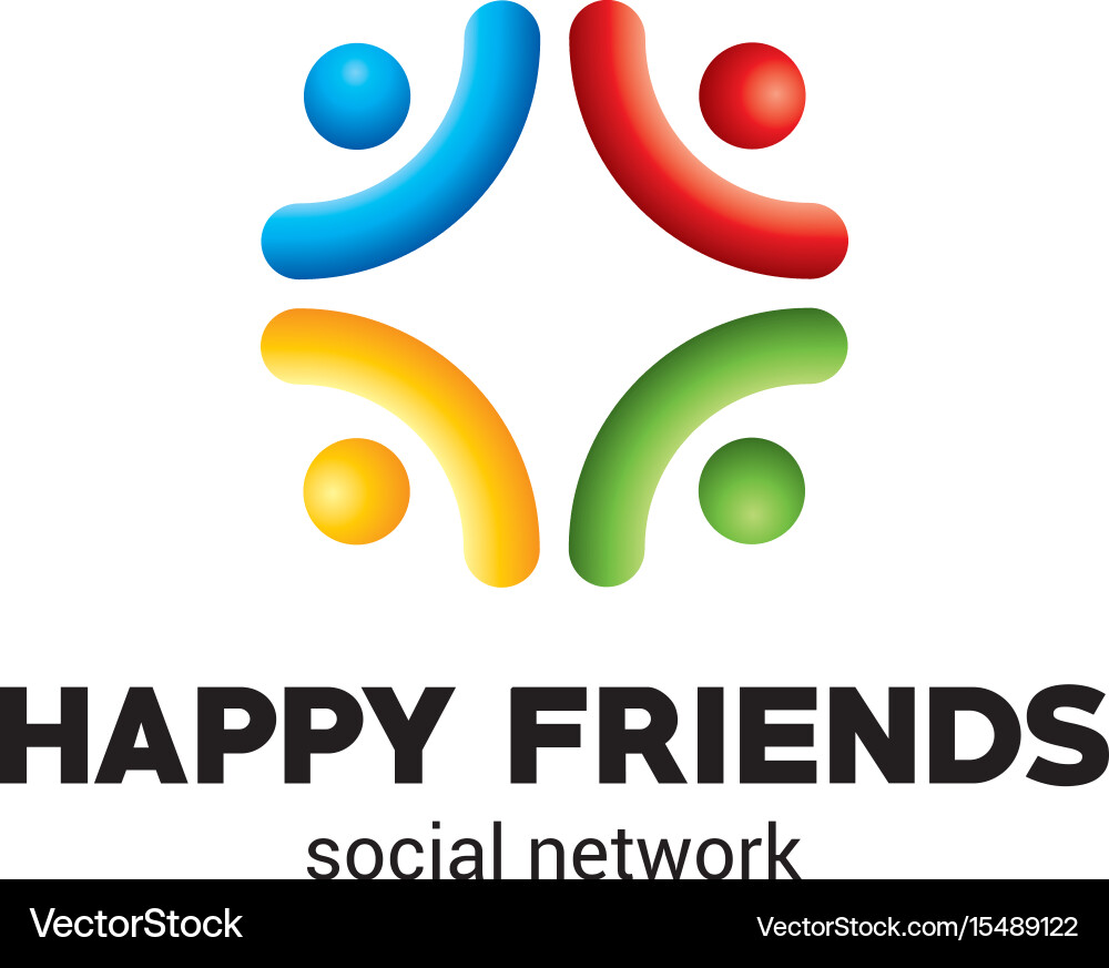 Happy friends poster Royalty Free Vector Image