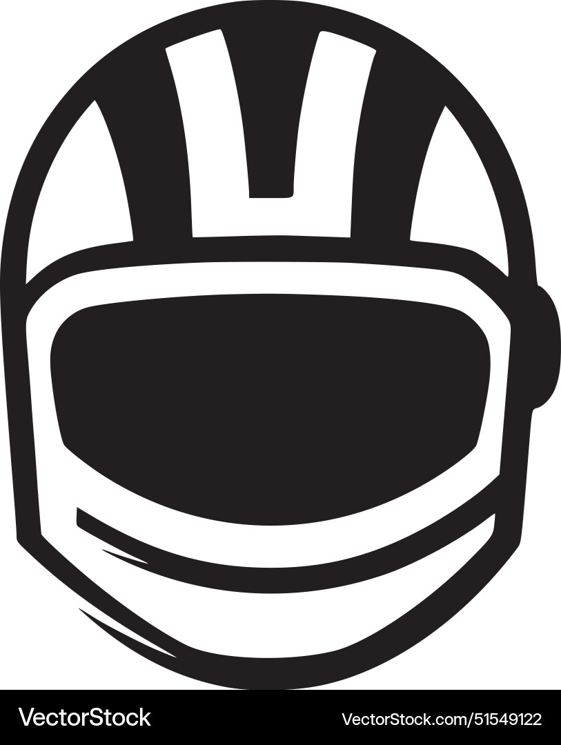 Helmet - black and white Royalty Free Vector Image