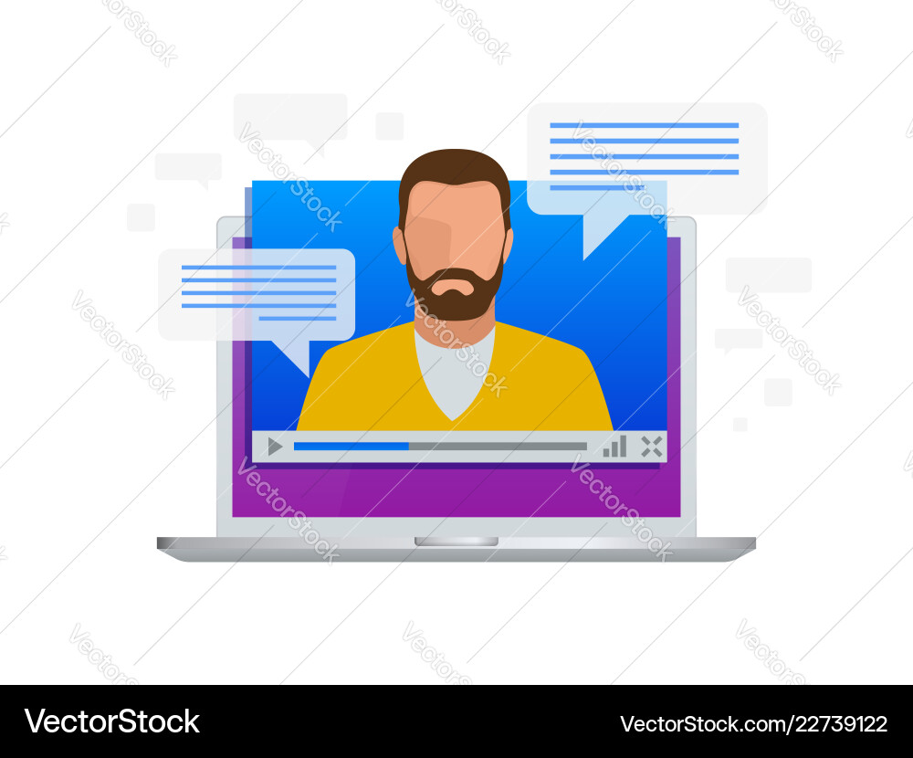 Isometric video streaming view lessons Royalty Free Vector