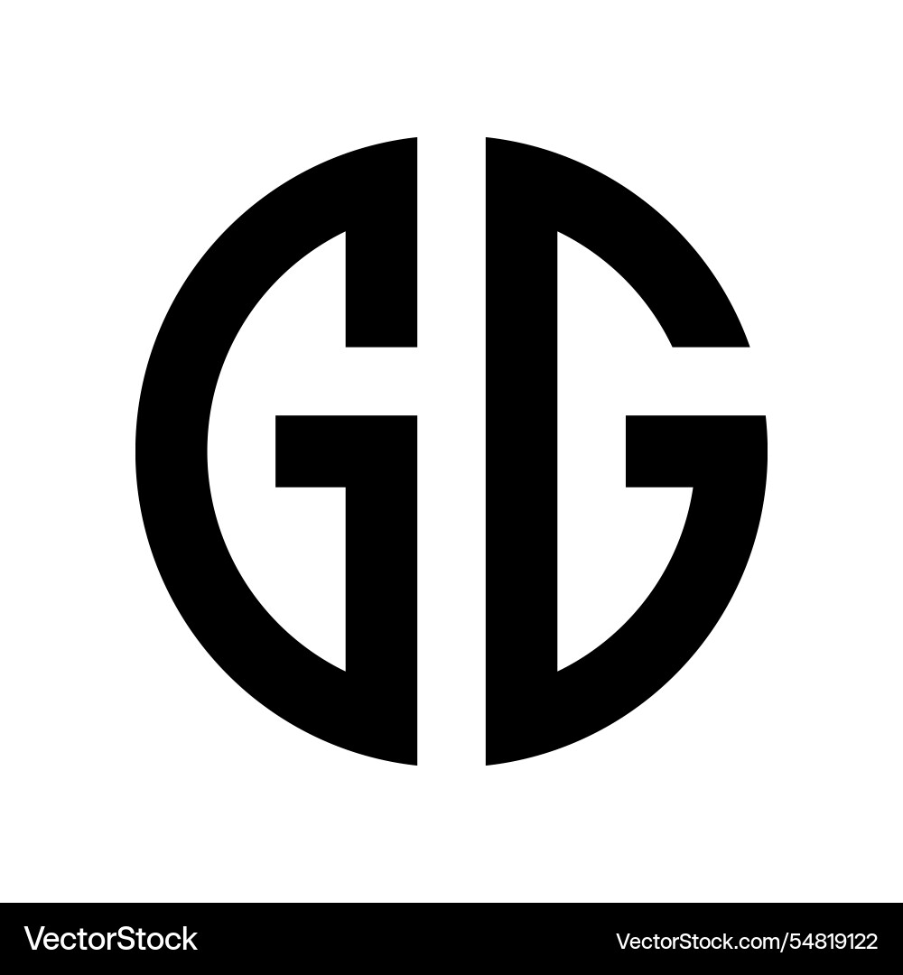 Monogram letter gg symbol logo its powerful Vector Image
