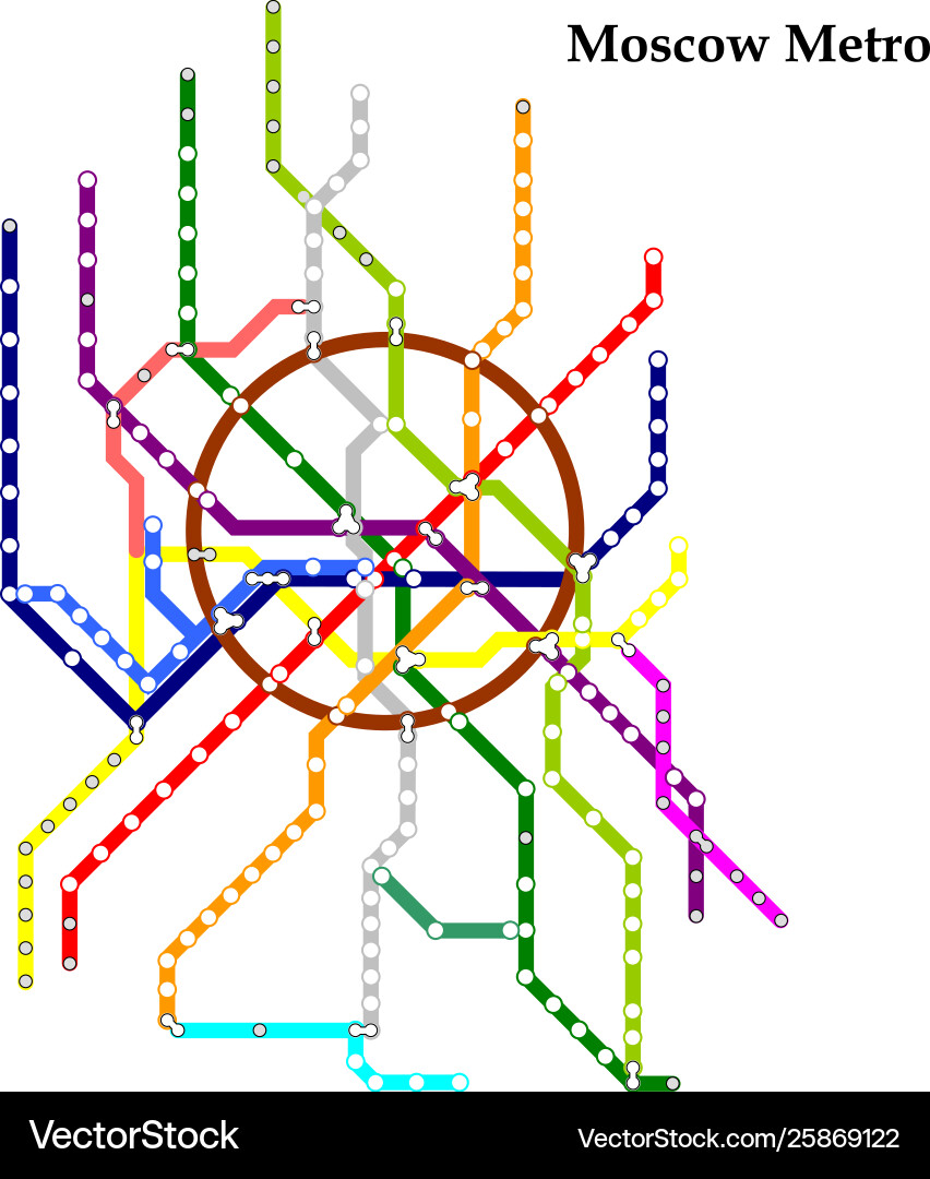 Moscow Metro Map Royalty Free Vector Image - VectorStock