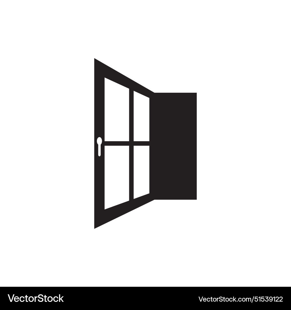Open door logo design Royalty Free Vector Image