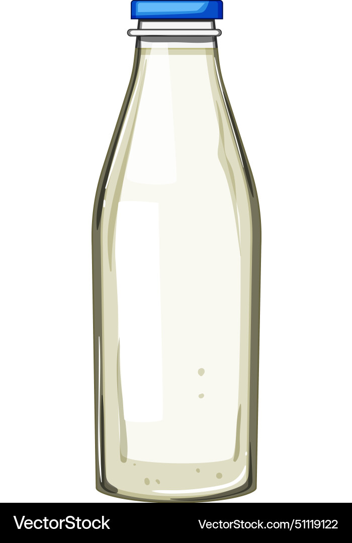 Organic milk bottle cartoon Royalty Free Vector Image