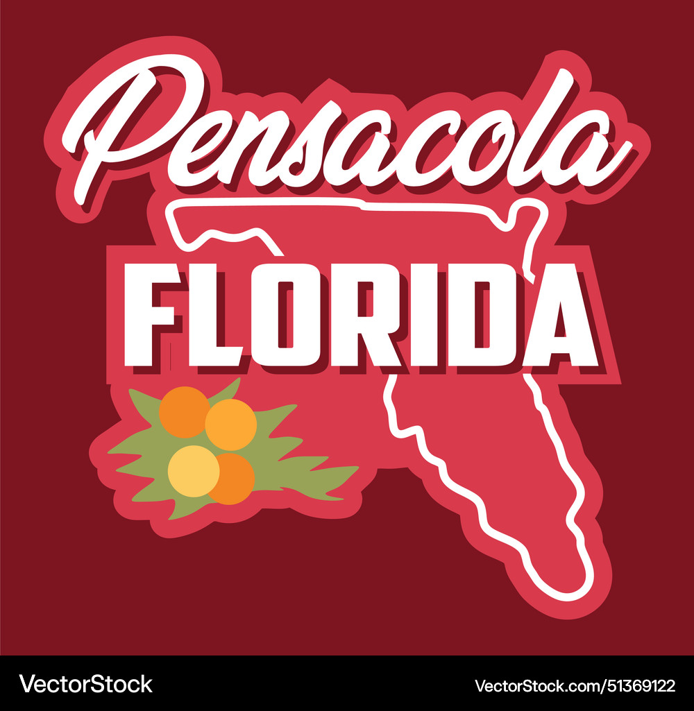 Pensacola florida with beautiful views Royalty Free Vector
