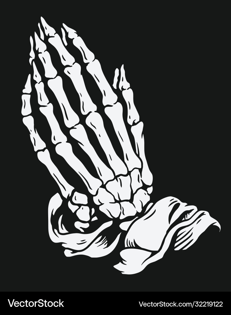 Bone Praying Hands Tattoo