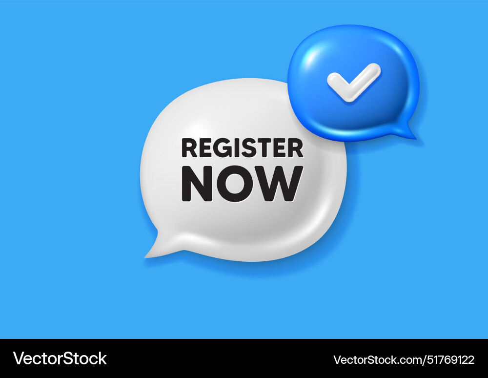 Register now tag free registration offer text Vector Image
