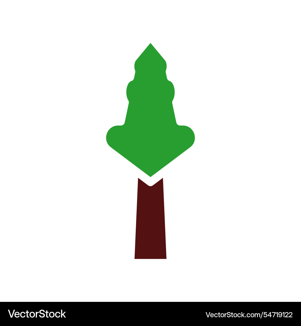 Simple pine tree icon concept of nature Royalty Free Vector