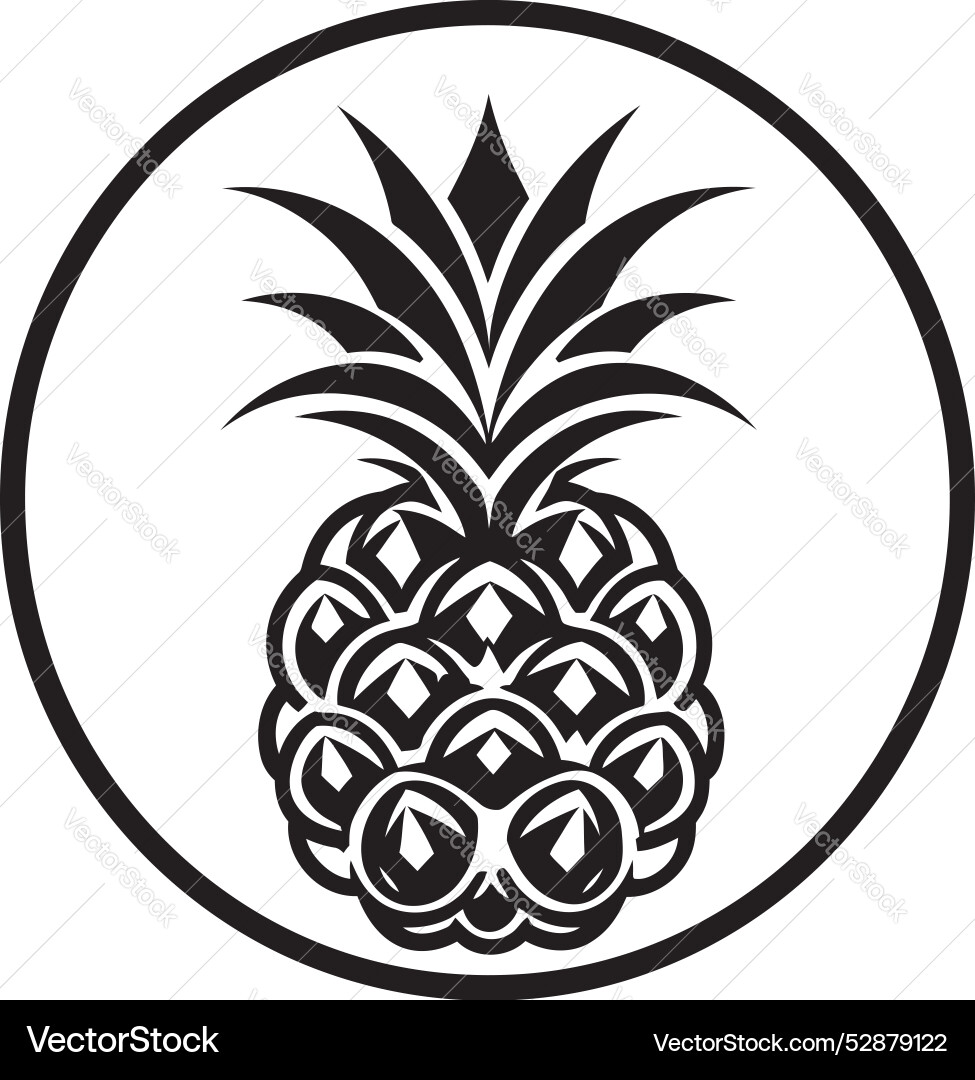 Sleek pineapple profile bold black Royalty Free Vector Image