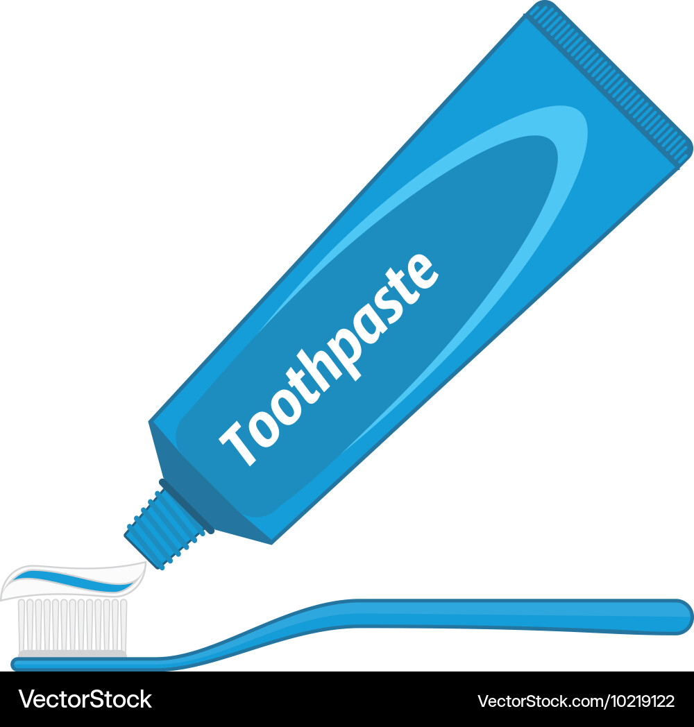 Toothpaste and toothbrush Royalty Free Vector Image