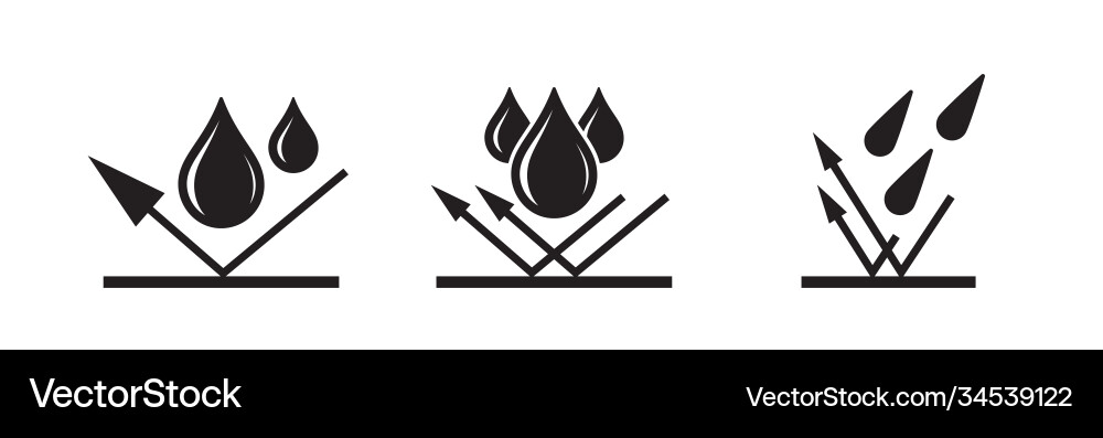 Waterproof icon water proof drop resistant logo Vector Image