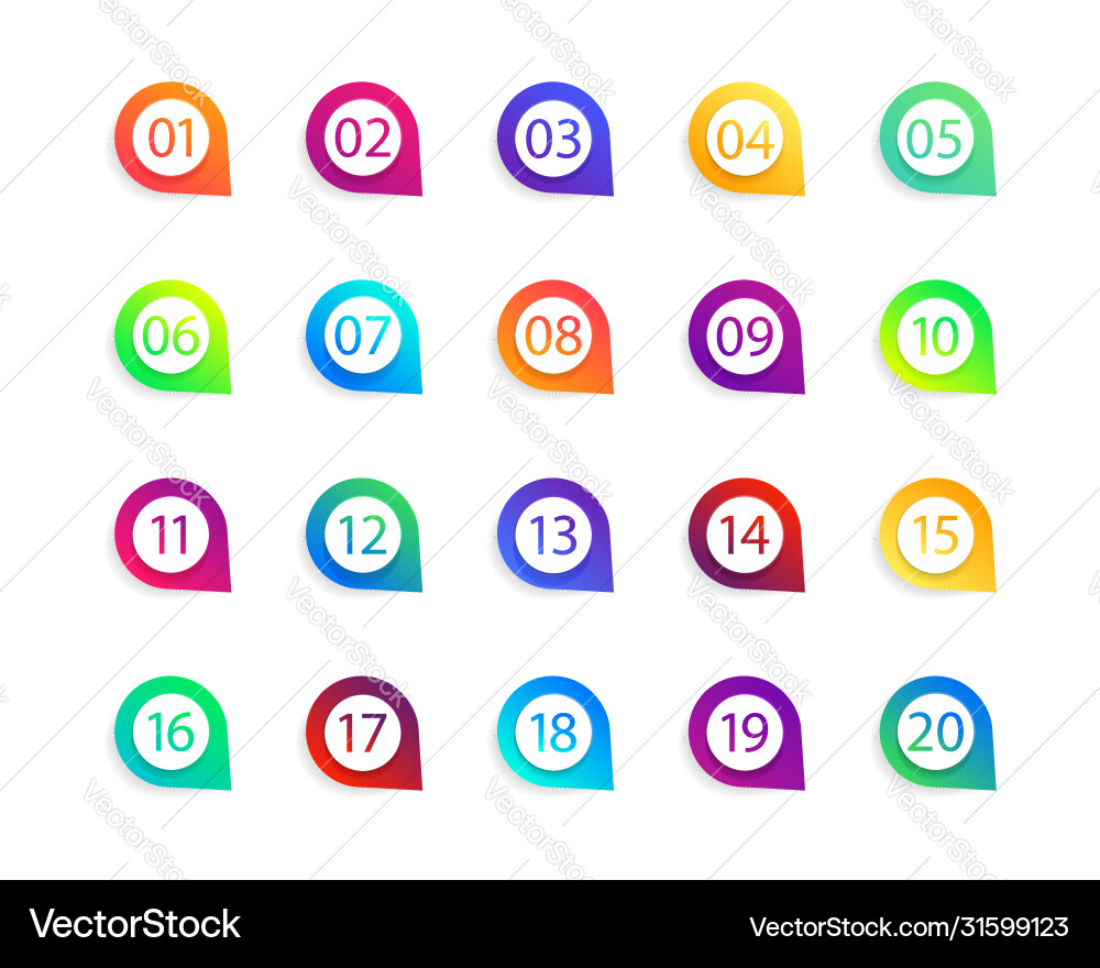 Bullet numbers infographic buttons and points Vector Image