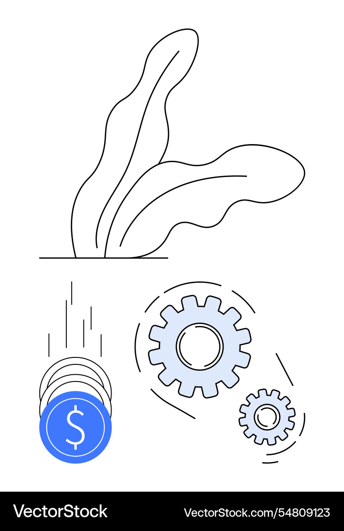 Economic growth represented by growing plants Vector Image