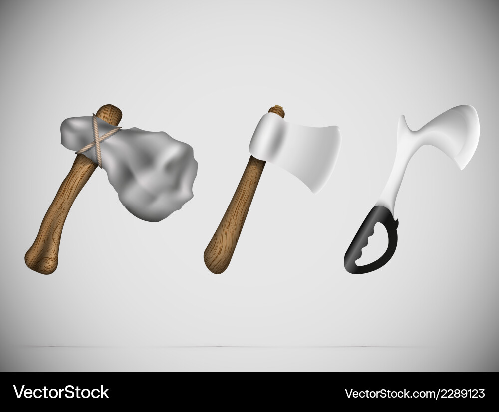 Evolution ax weapons Royalty Free Vector Image