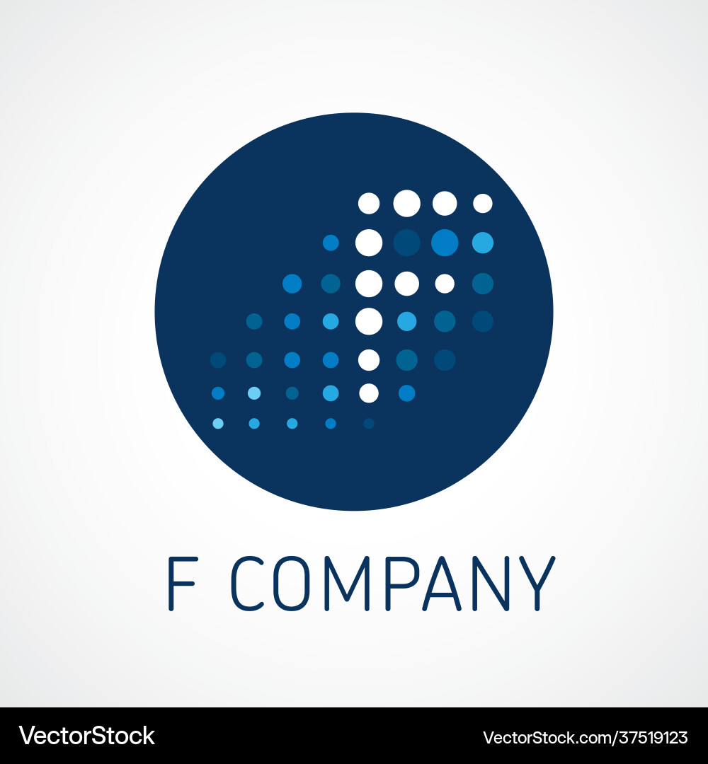 F web digital company logo concept Royalty Free Vector Image