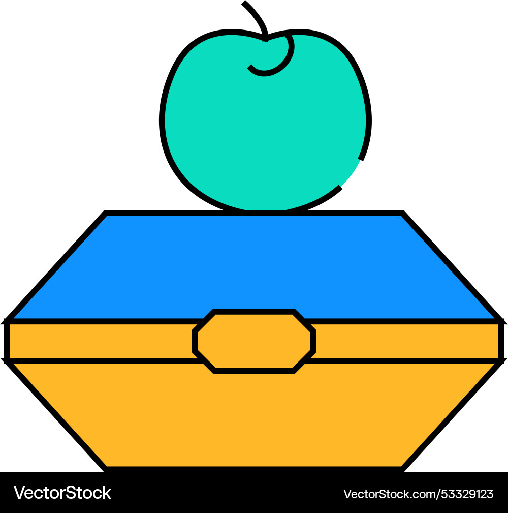 Food in box icon color Royalty Free Vector Image