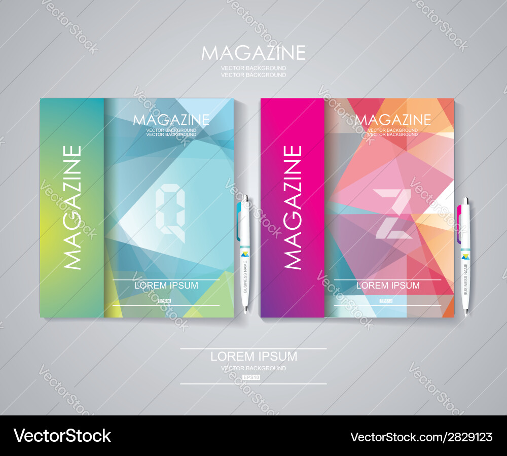 Geometric Spectrum Magazine Cover Set Royalty Free Vector
