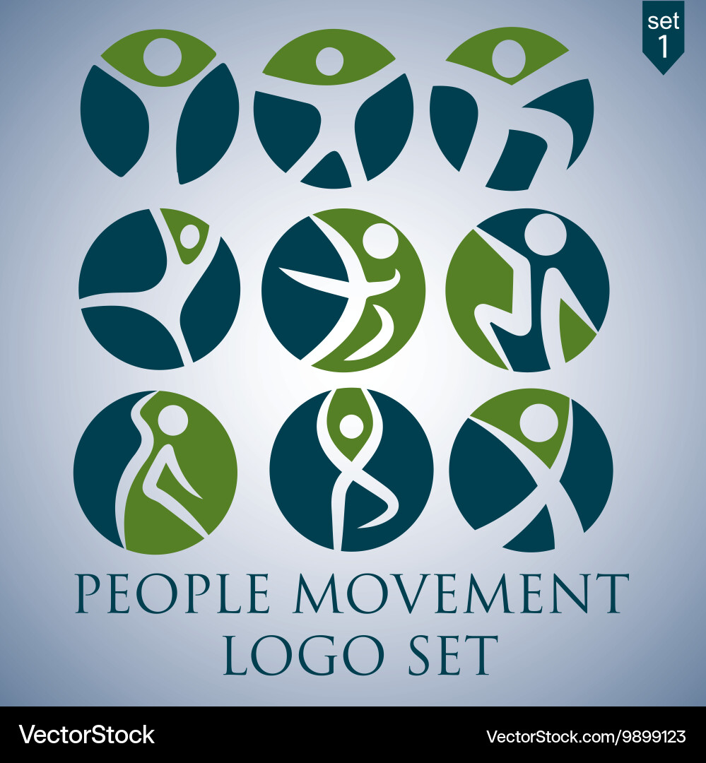 People movement logo set 1 Royalty Free Vector Image