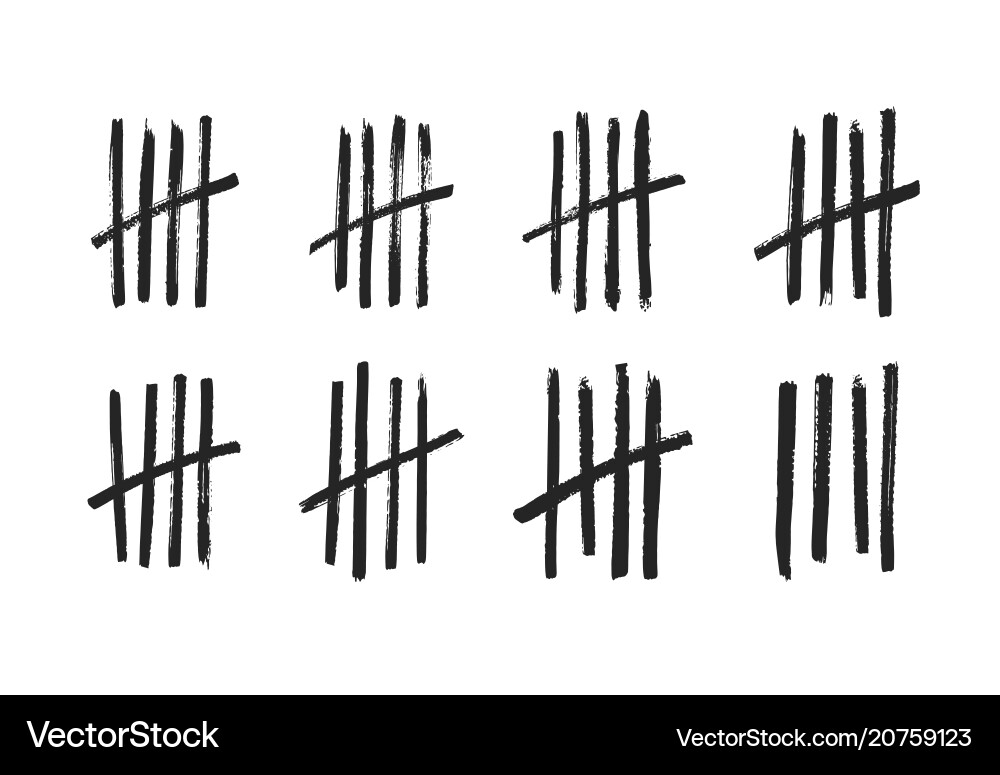 Prison Tally Marks - Crossed Out Count Royalty Free Vector