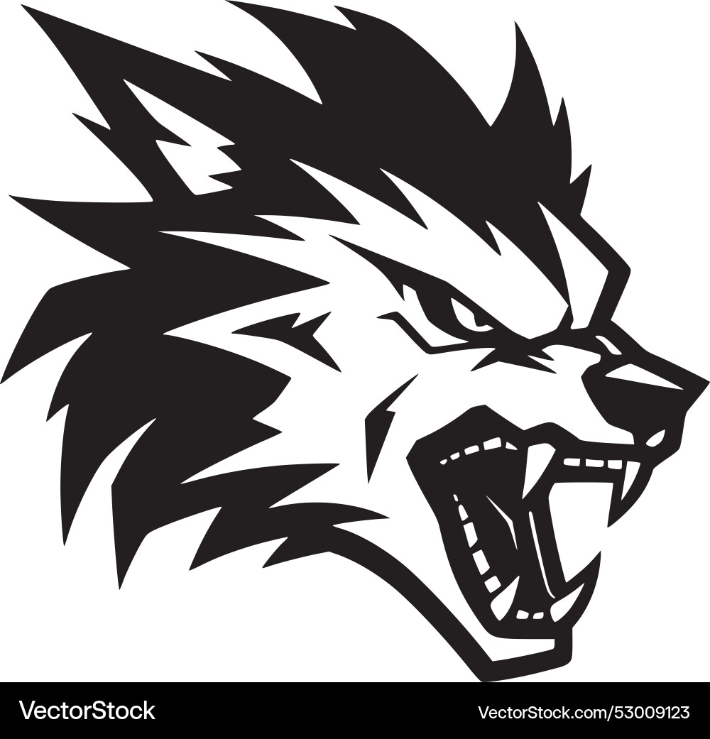 Wolf - black and white isolated icon Royalty Free Vector