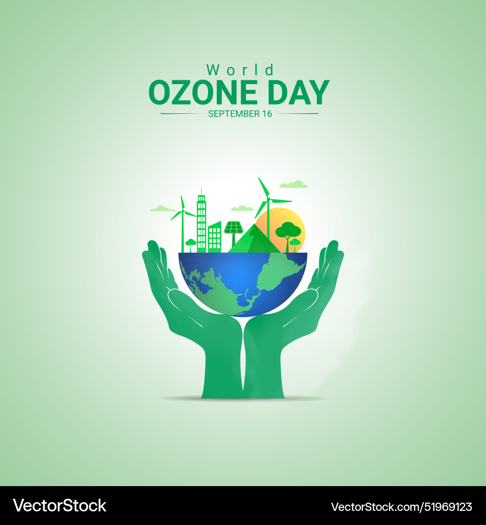 World ozone day creative ads design protection Vector Image