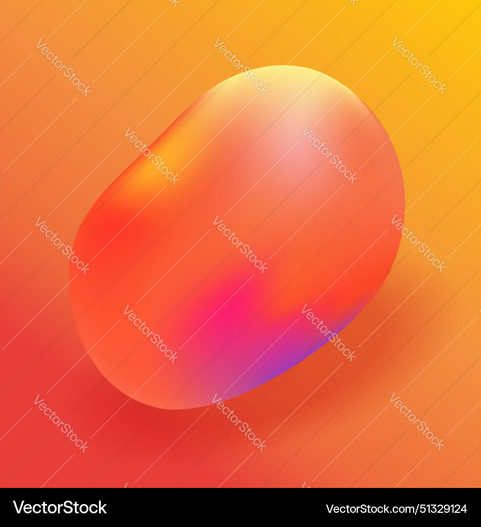 Abstract 3d liquid fluid bubble shape yellow Vector Image