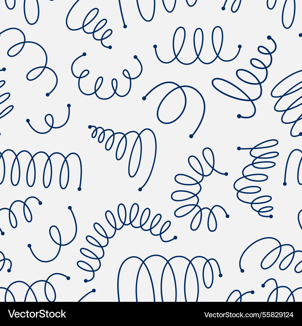 Abstract doodle swirl seamless pattern spiral Vector Image