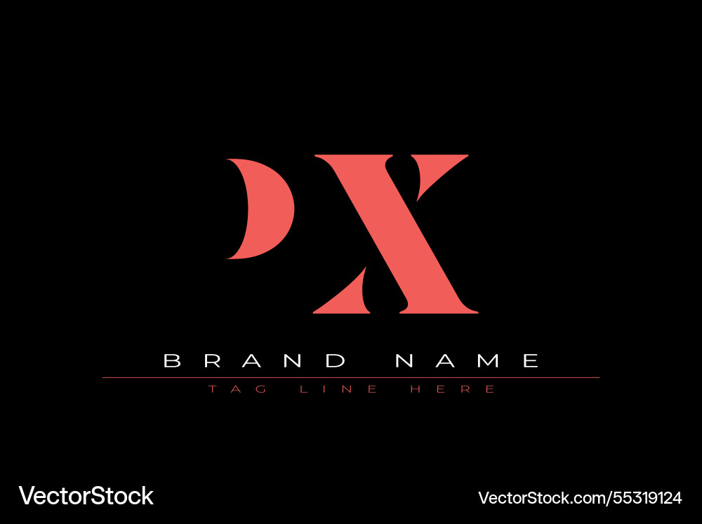 Abstract letter px minimal logo design template Vector Image