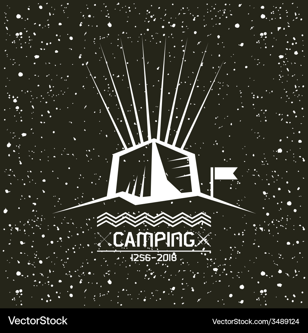 Camping emblem Royalty Free Vector Image - VectorStock