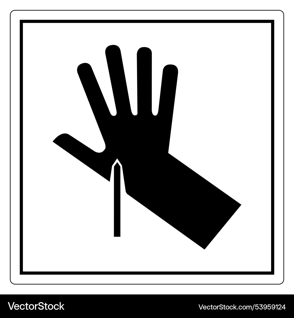 Caution sign for hand safety and protection Vector Image
