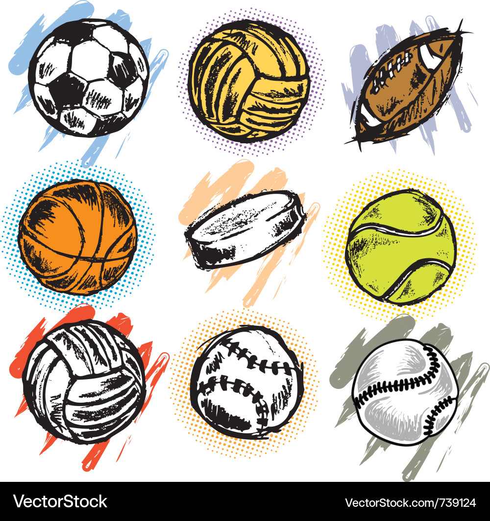 Child's Sports Drawings Royalty Free Vector Image