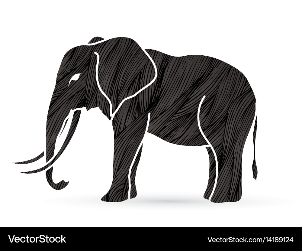 Elephant standing side view Royalty Free Vector Image