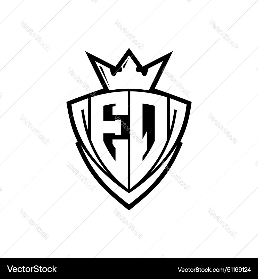 Eq letter logo with sharp triangle shield shape Vector Image