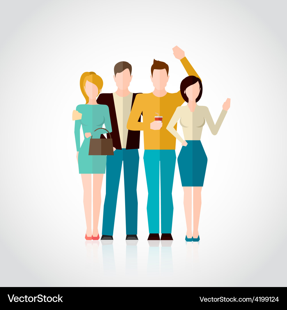 Friends flat Royalty Free Vector Image - VectorStock