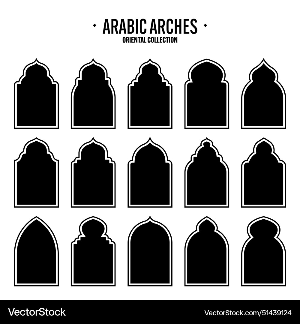 Islamic frames oriental style objects arabic Vector Image