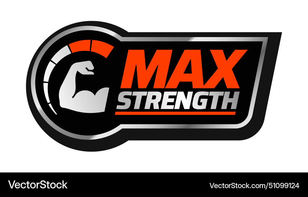 Maximum strength logo icon badge Royalty Free Vector Image