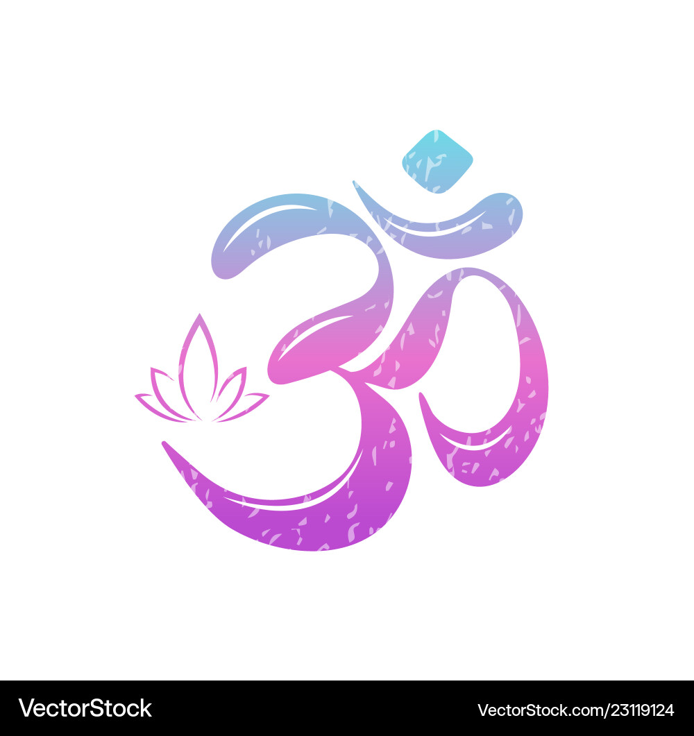 Om colored text Royalty Free Vector Image - VectorStock