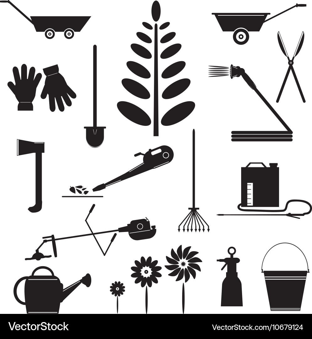 Set icons of garden tools Royalty Free Vector Image