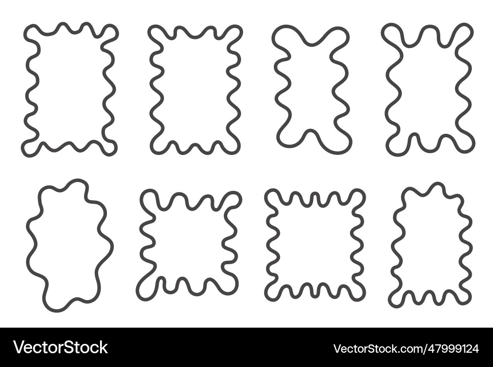 Y2k squiggle frame zigzag wavy border for story Vector Image
