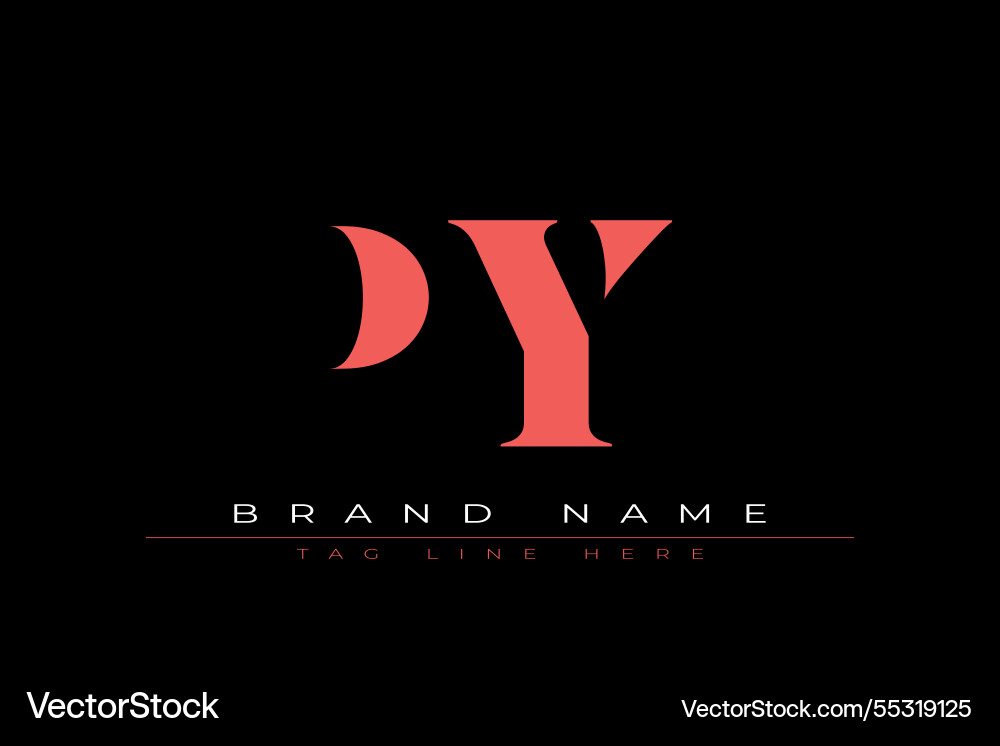 Abstract letter py minimal logo design template Vector Image