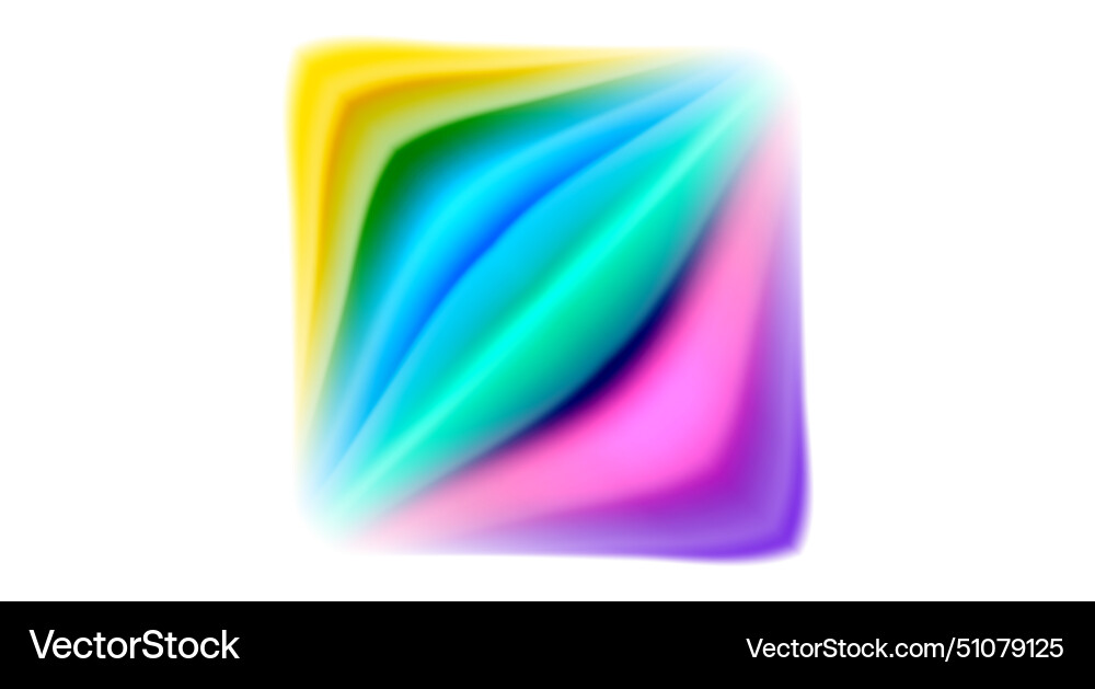 An electric blue rectangle with a rainbowcolored Vector Image