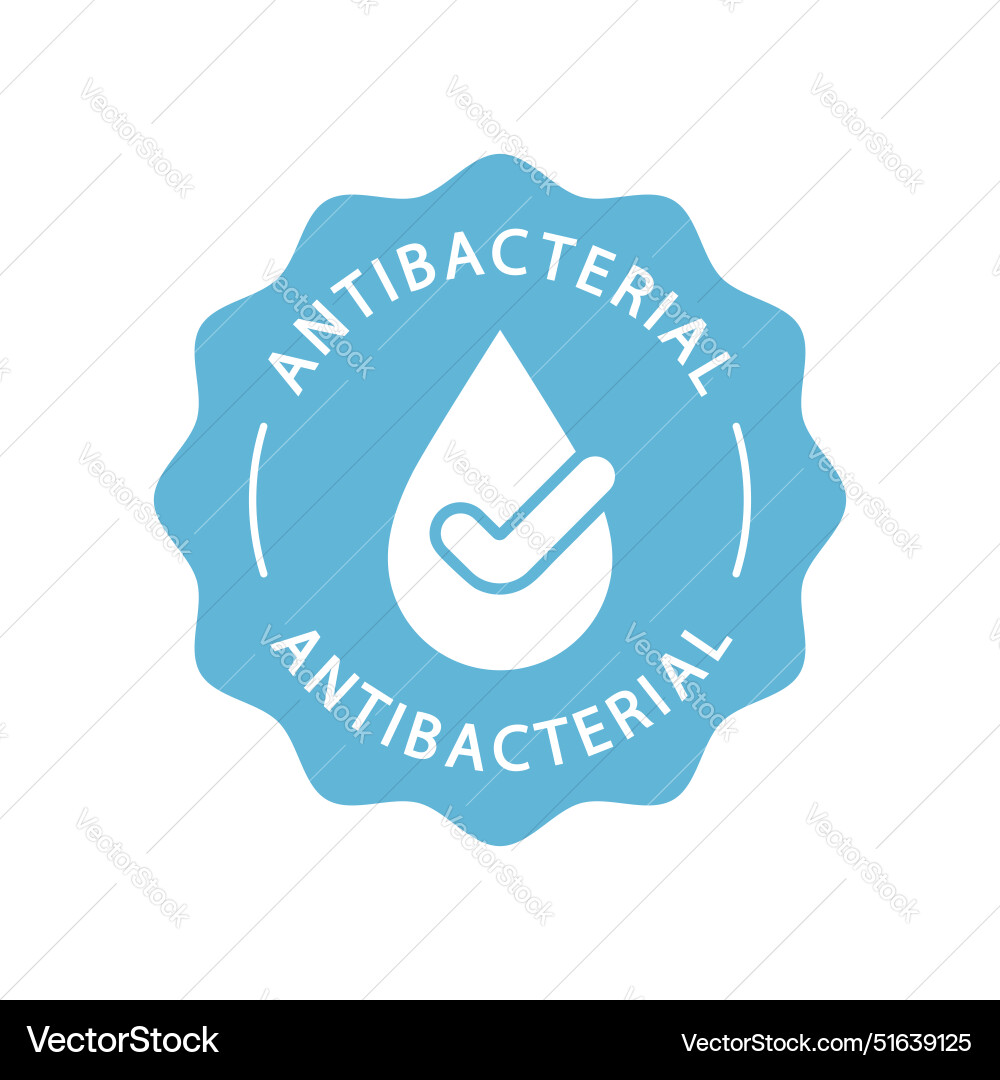 Antibacterial badge Royalty Free Vector Image - VectorStock